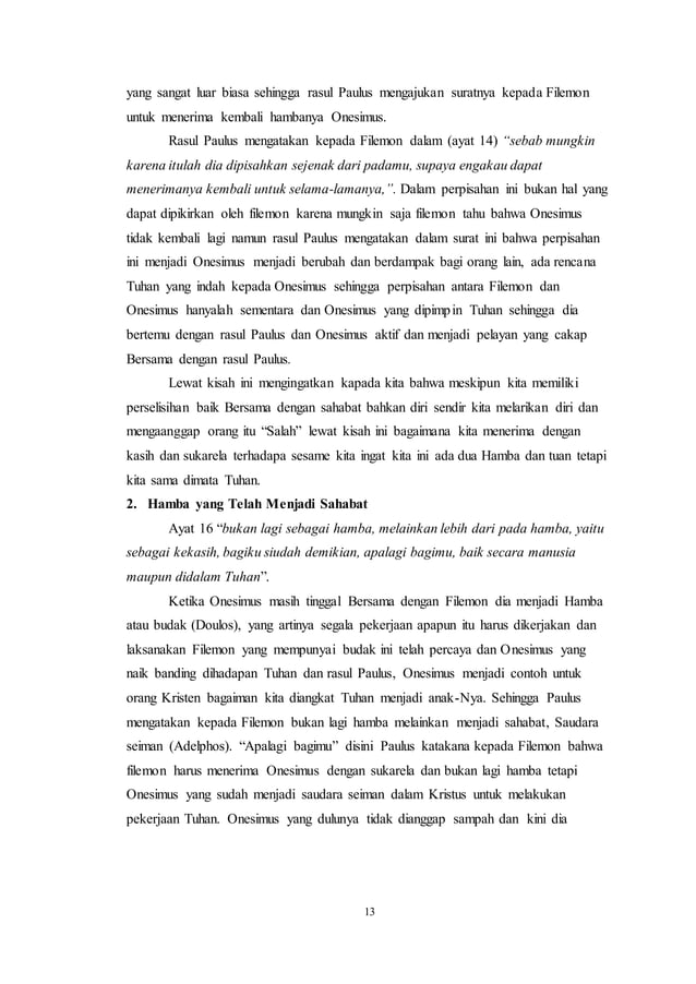 Tafsiran Surat Filemon | DOCX