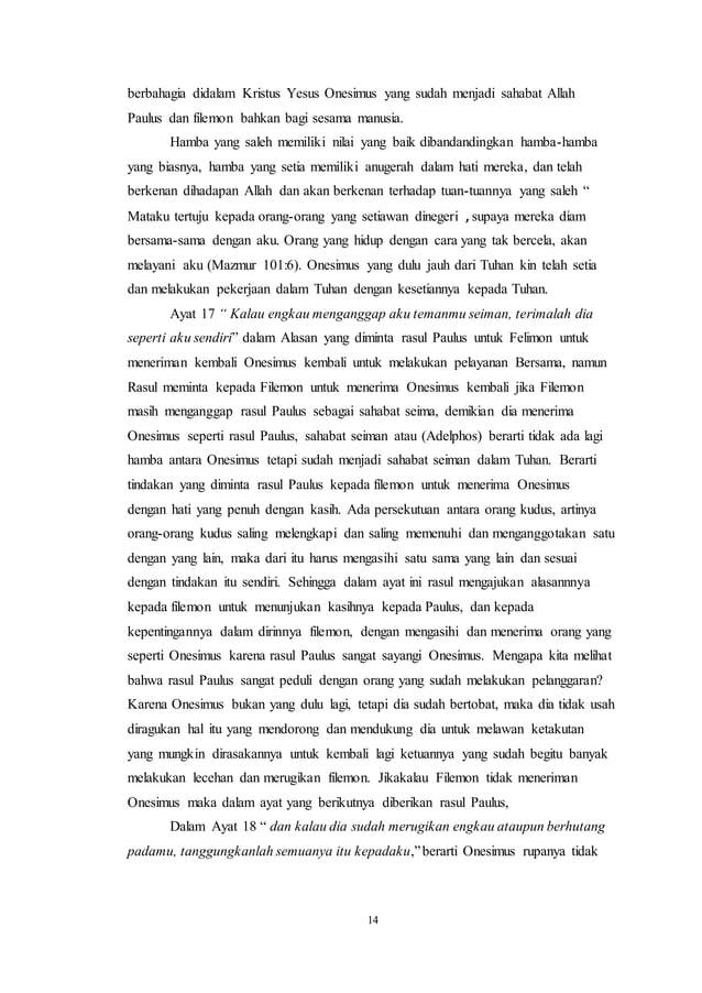Tafsiran Surat Filemon | DOCX
