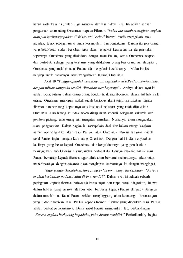 Tafsiran Surat Filemon | DOCX