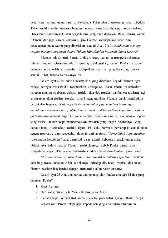 Tafsiran Surat Filemon | DOCX