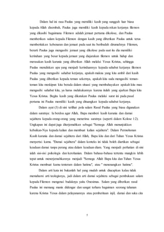 Tafsiran Surat Filemon | DOCX