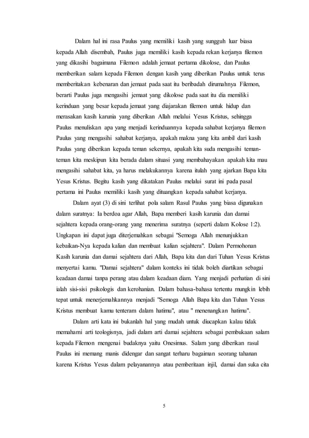 Tafsiran Surat Filemon | DOCX