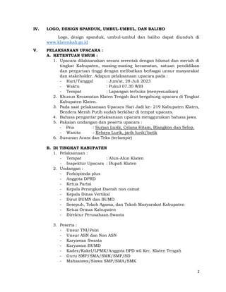 surat pedoman upacara hari jadi 219 Klaten + lampiran.pdf