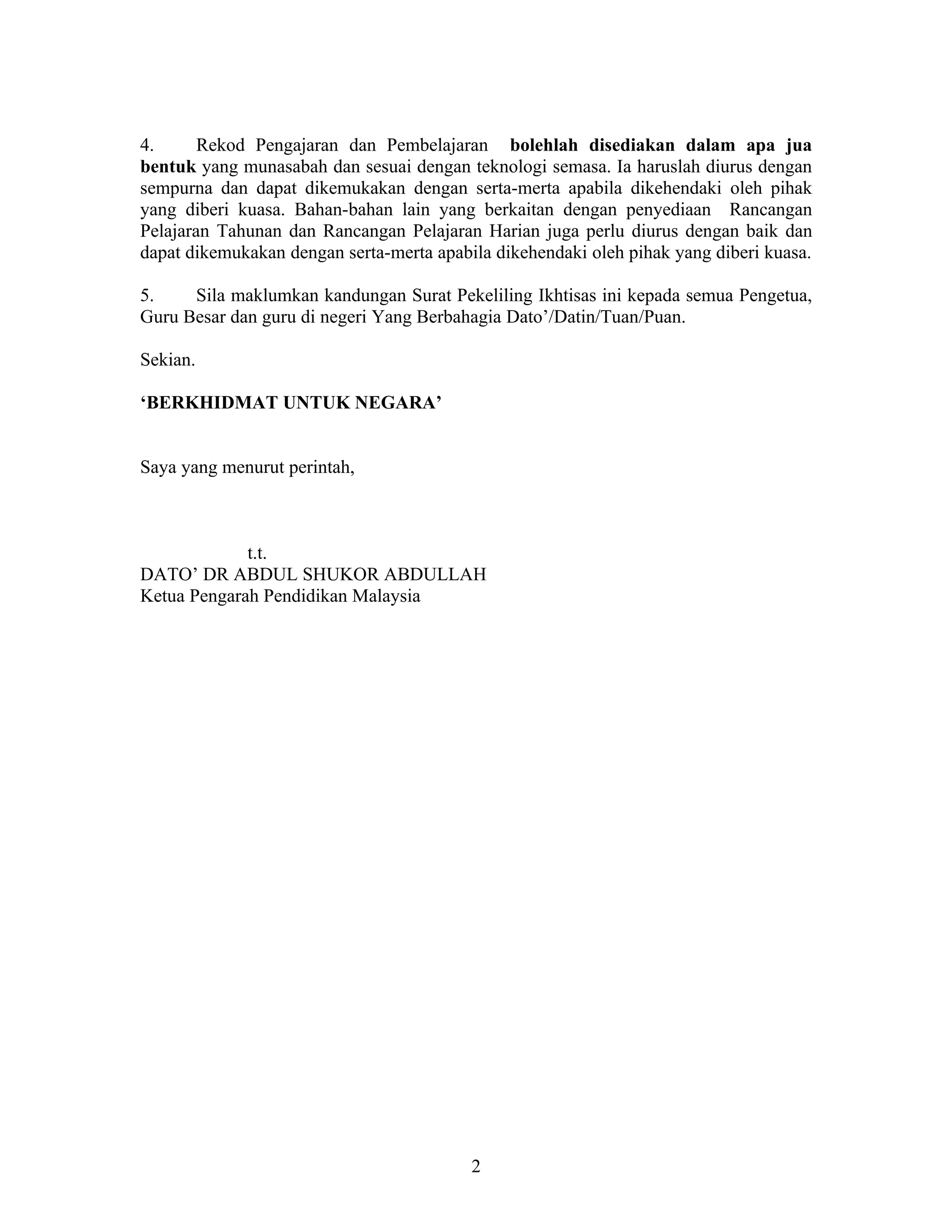 Surat Pekeliling Ikhtisas Bil 3 1999 | PDF