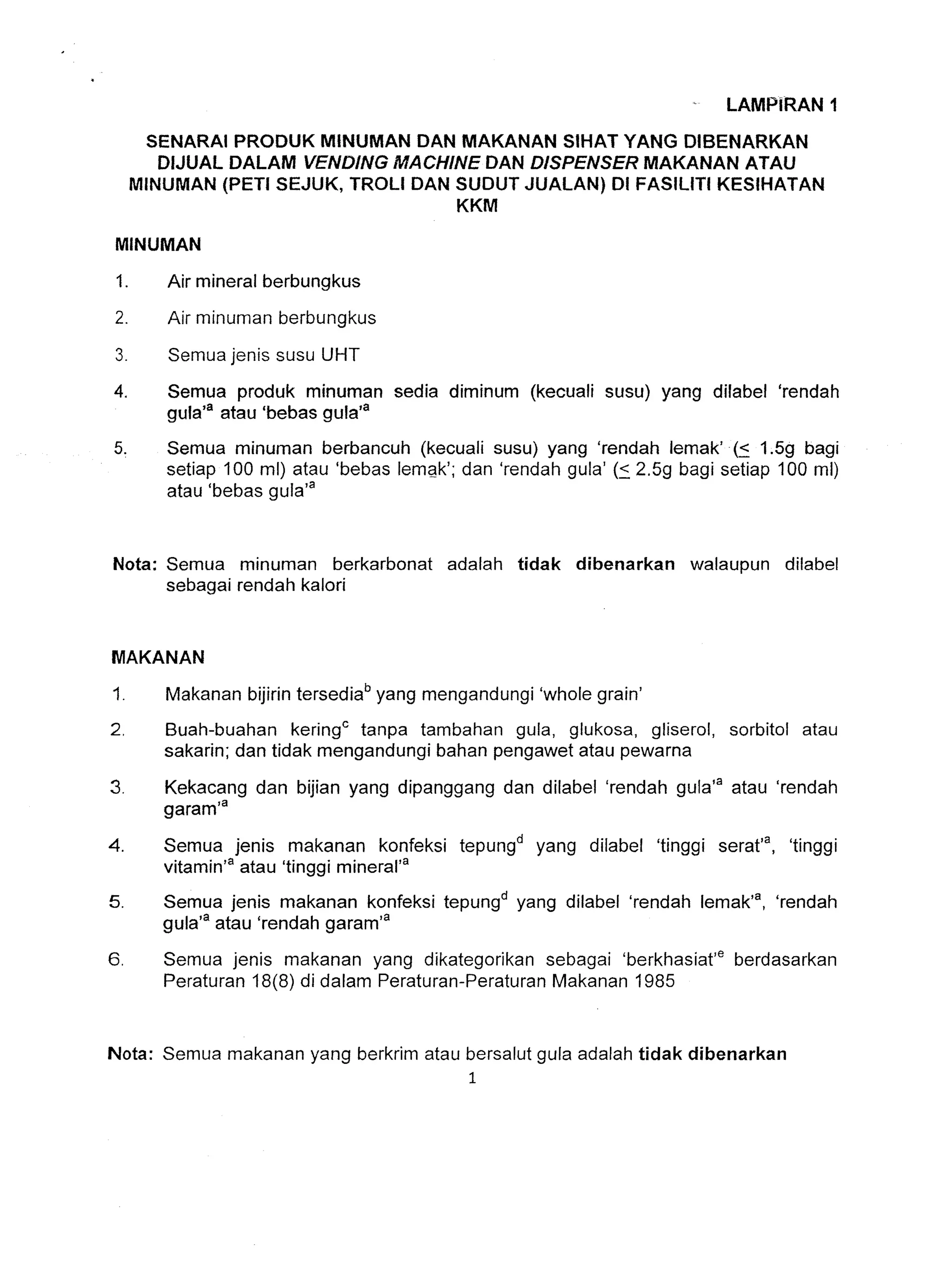 Surat pekeliling ksu 1 2011 vending machine fasiliti kkm | PDF