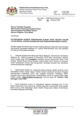 Surat pelaksanaan akpk | PDF