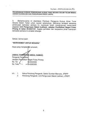 Surat pelaksanaan akpk | PDF