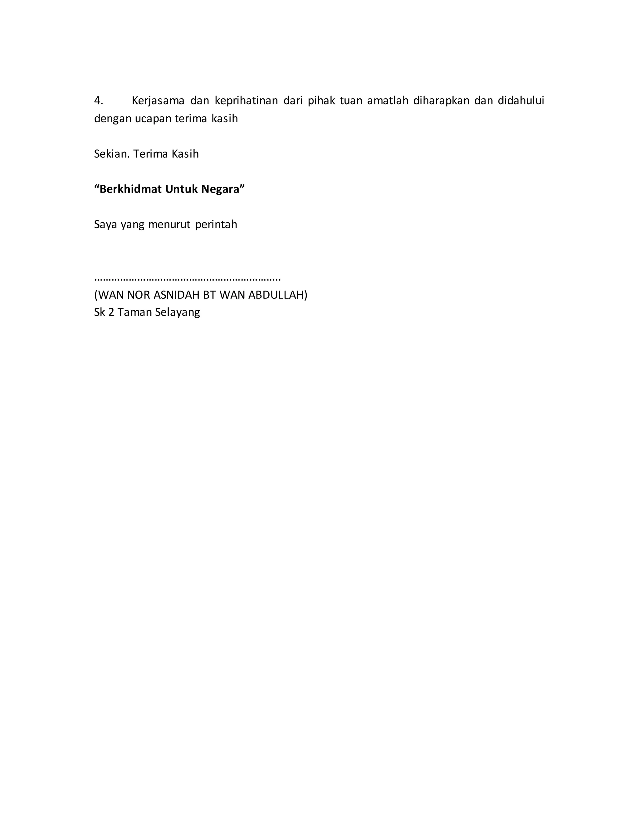 Surat penagguhan lapor diri | DOCX