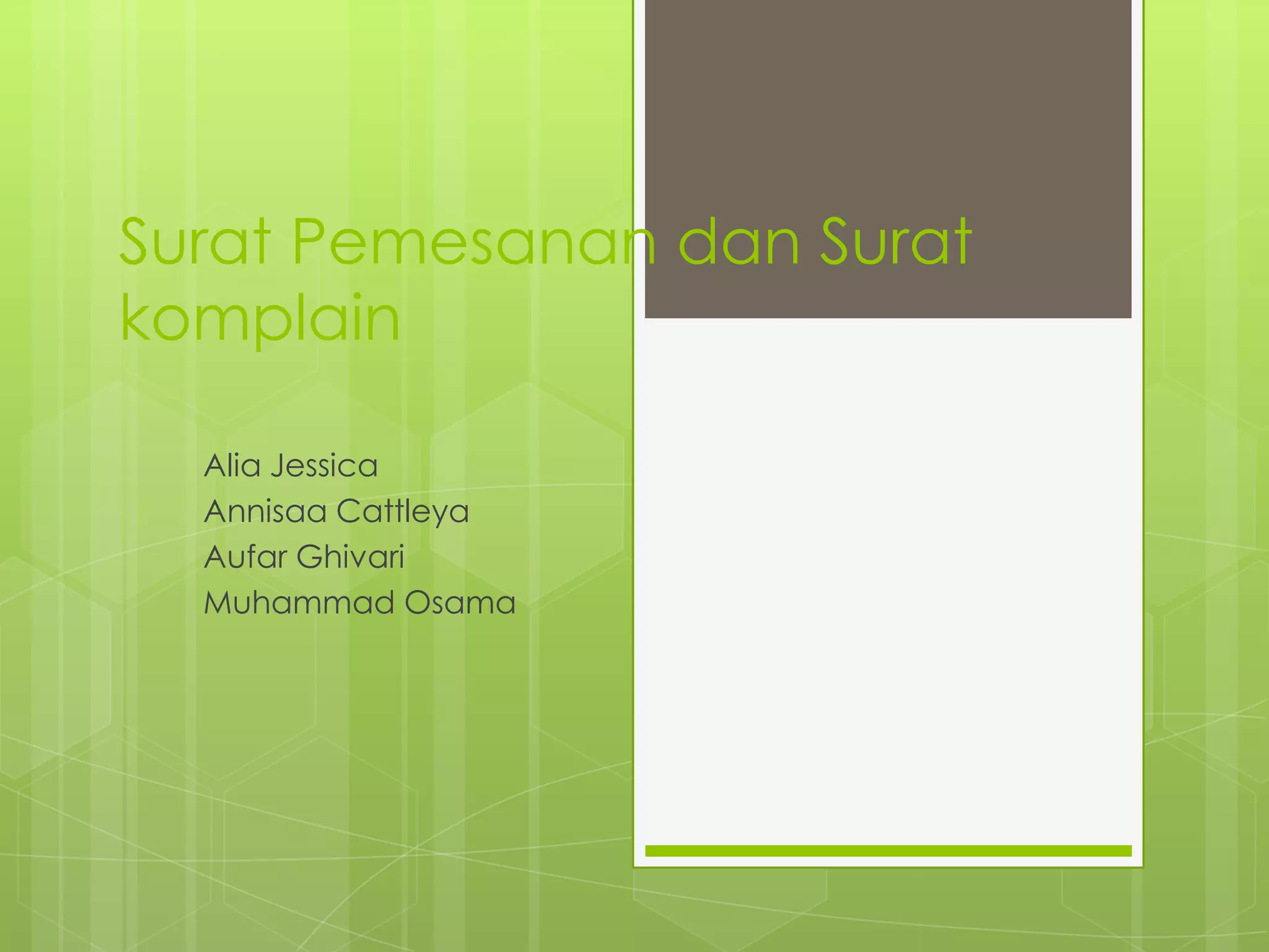 Surat pengaduan dan komplain | PPTX