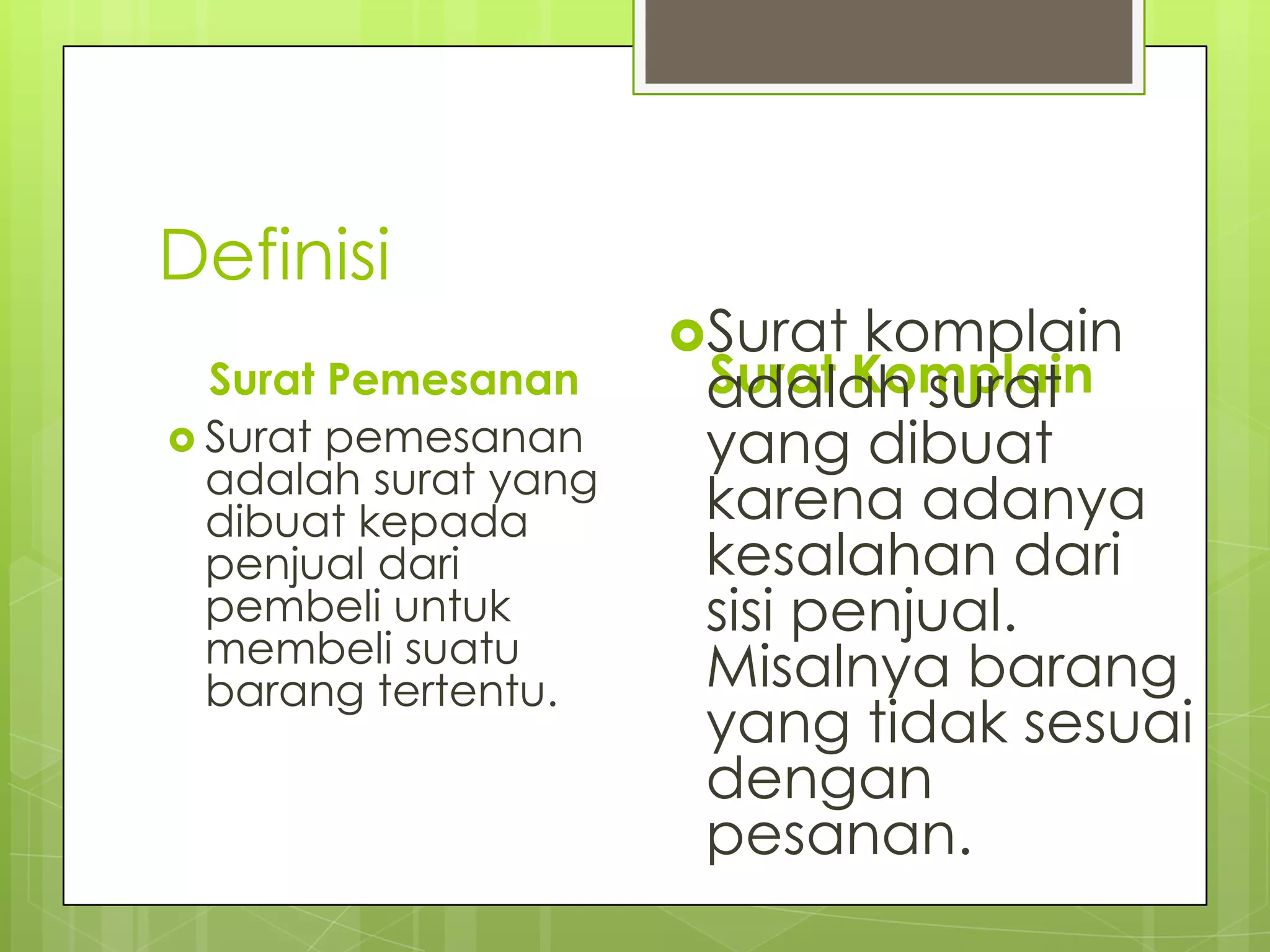 Surat pengaduan dan komplain | PPTX