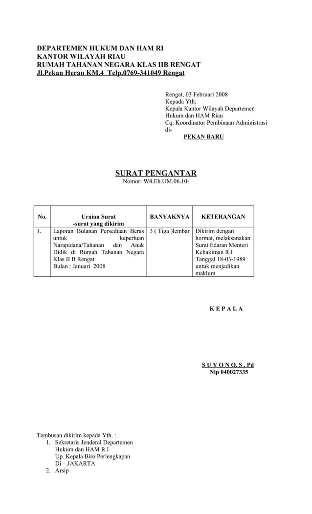 Surat pengantar | DOC