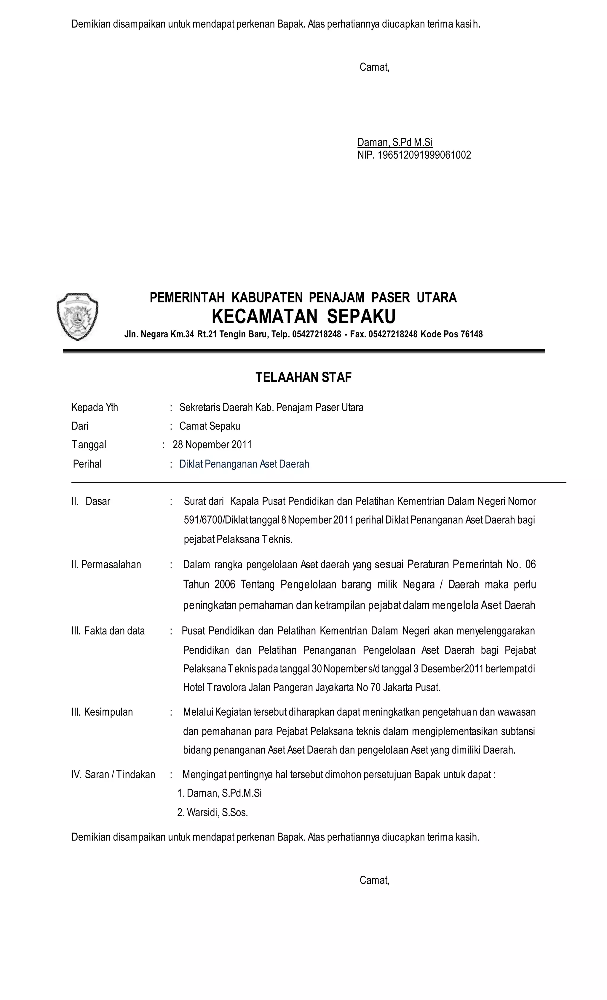 Surat pengantar | DOC