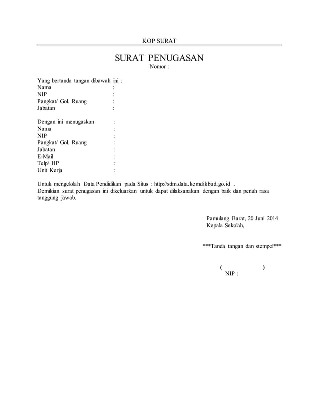 Surat penugasan | DOCX