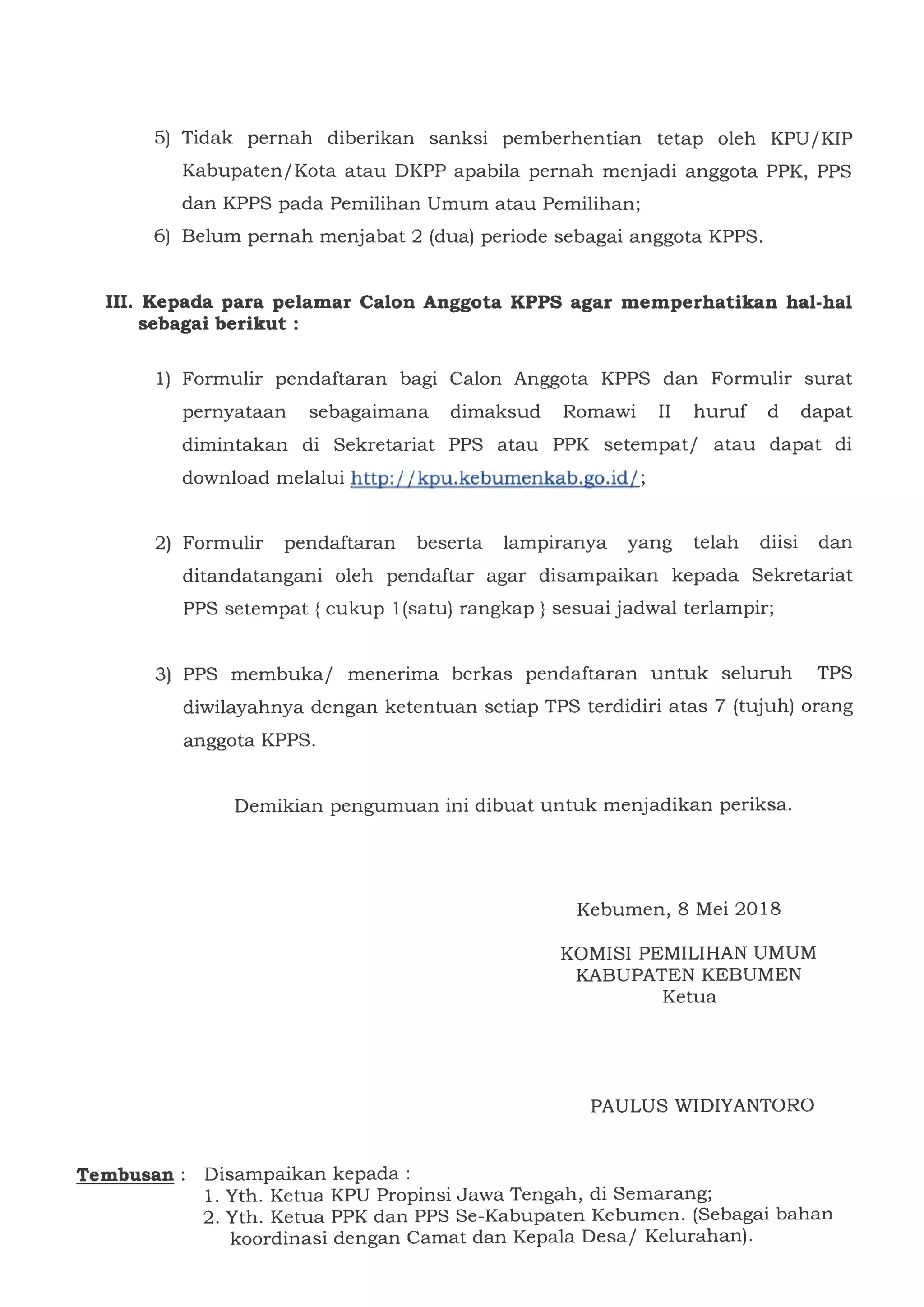 Surat perihal rekrutmen kpps | PDF
