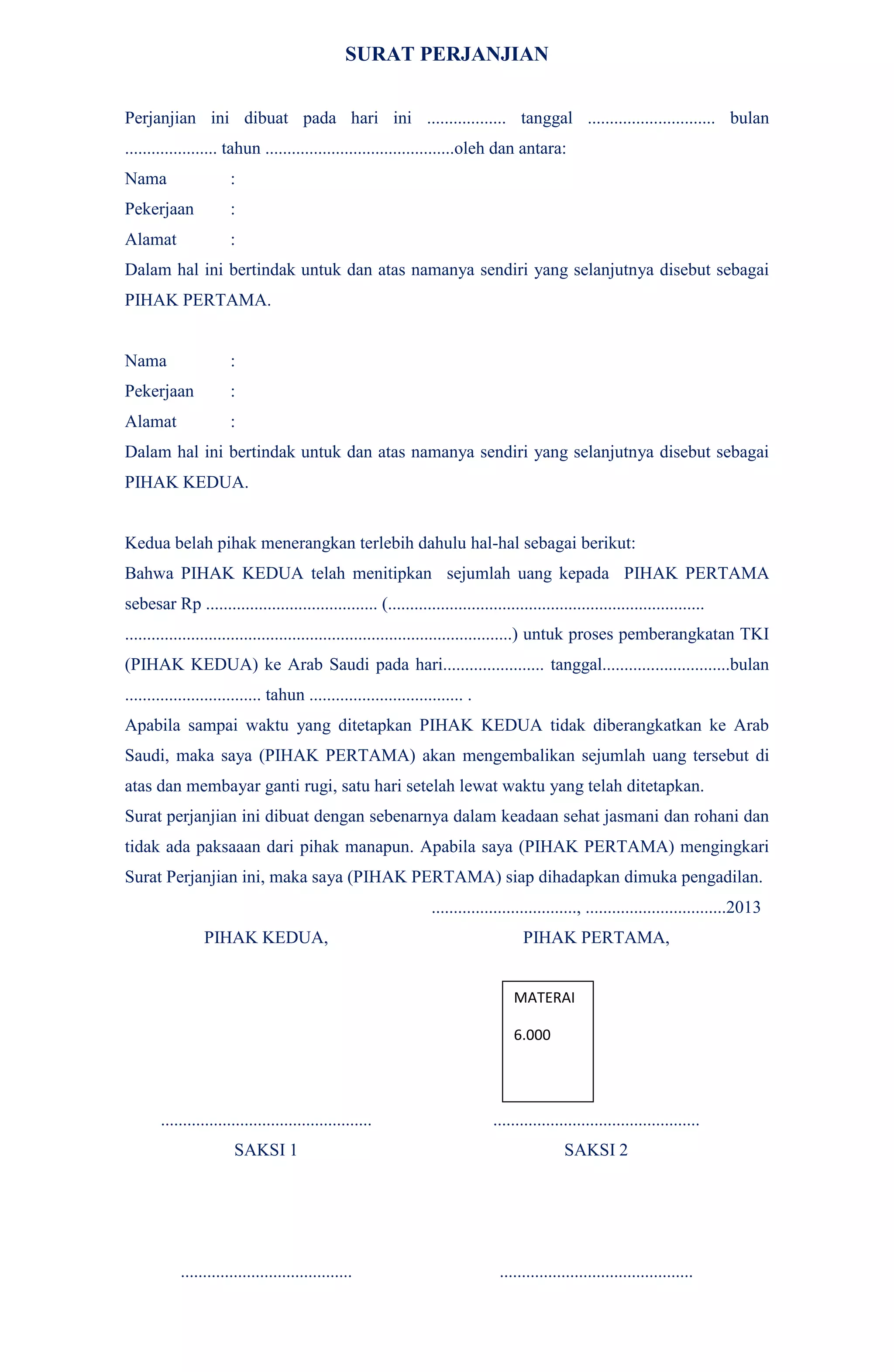 Surat perjanjian | PDF