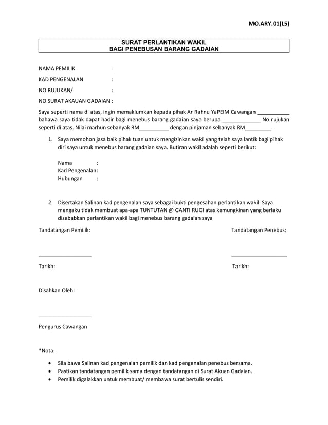 SURAT PERLANTIKAN WAKIL BAGI PENEBUSAN BARANG GADAIAN.docx