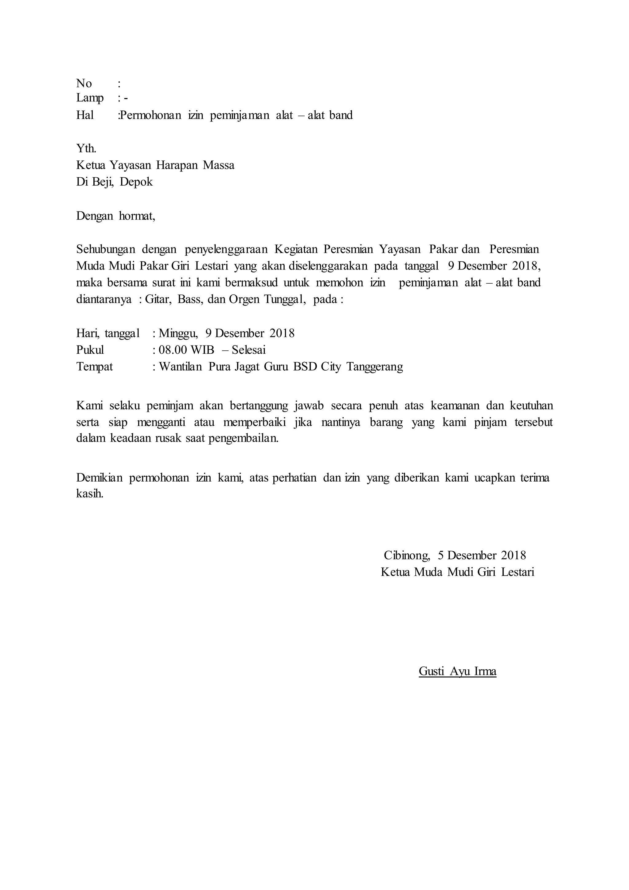Surat permohonan barang | DOCX
