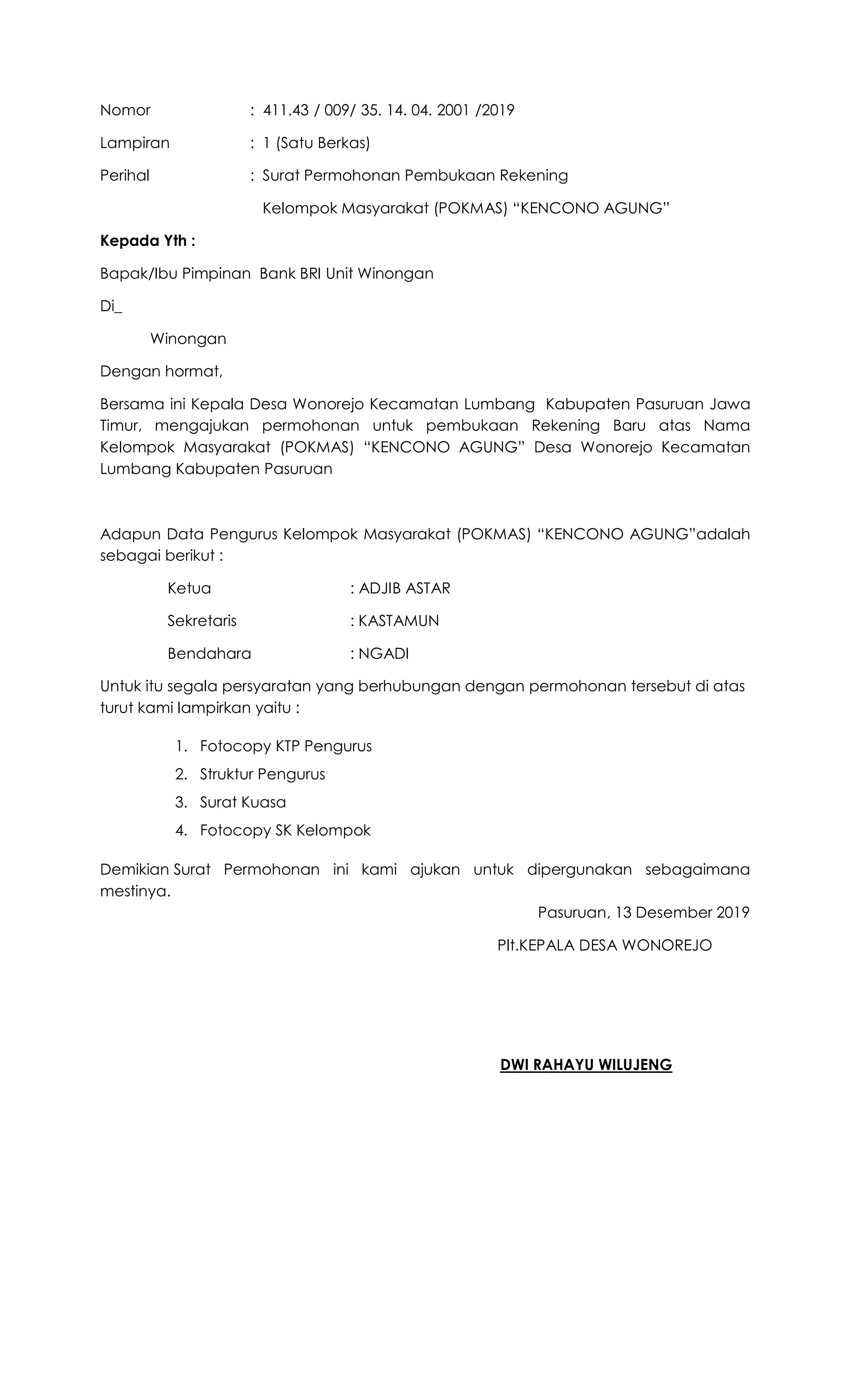 Surat permohonan ke bank | PDF