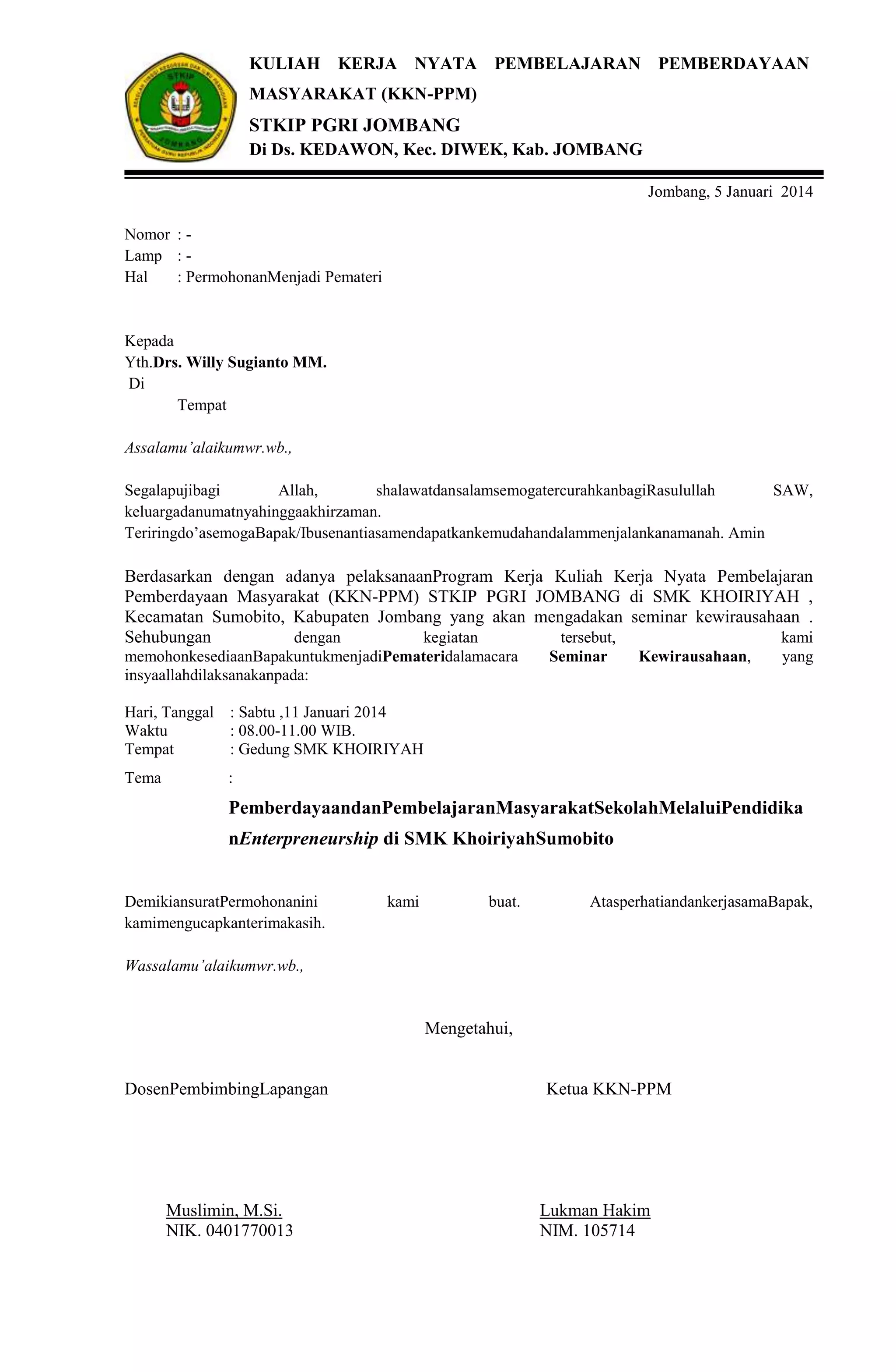 Surat permohonan pmi | DOCX