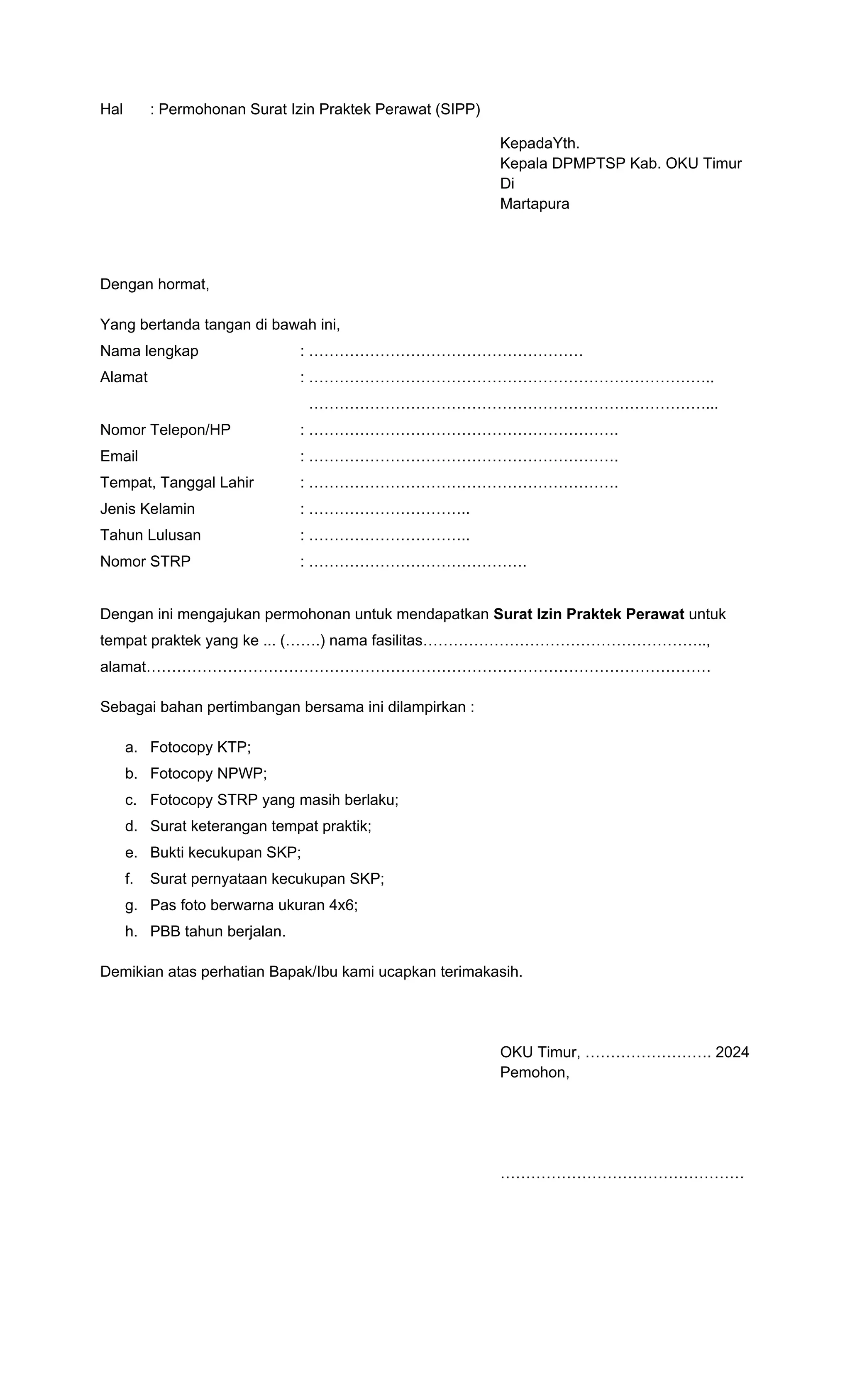 CONTOH SURAT PERMOHONAN PTSP MEMBUAT SIPP.docx