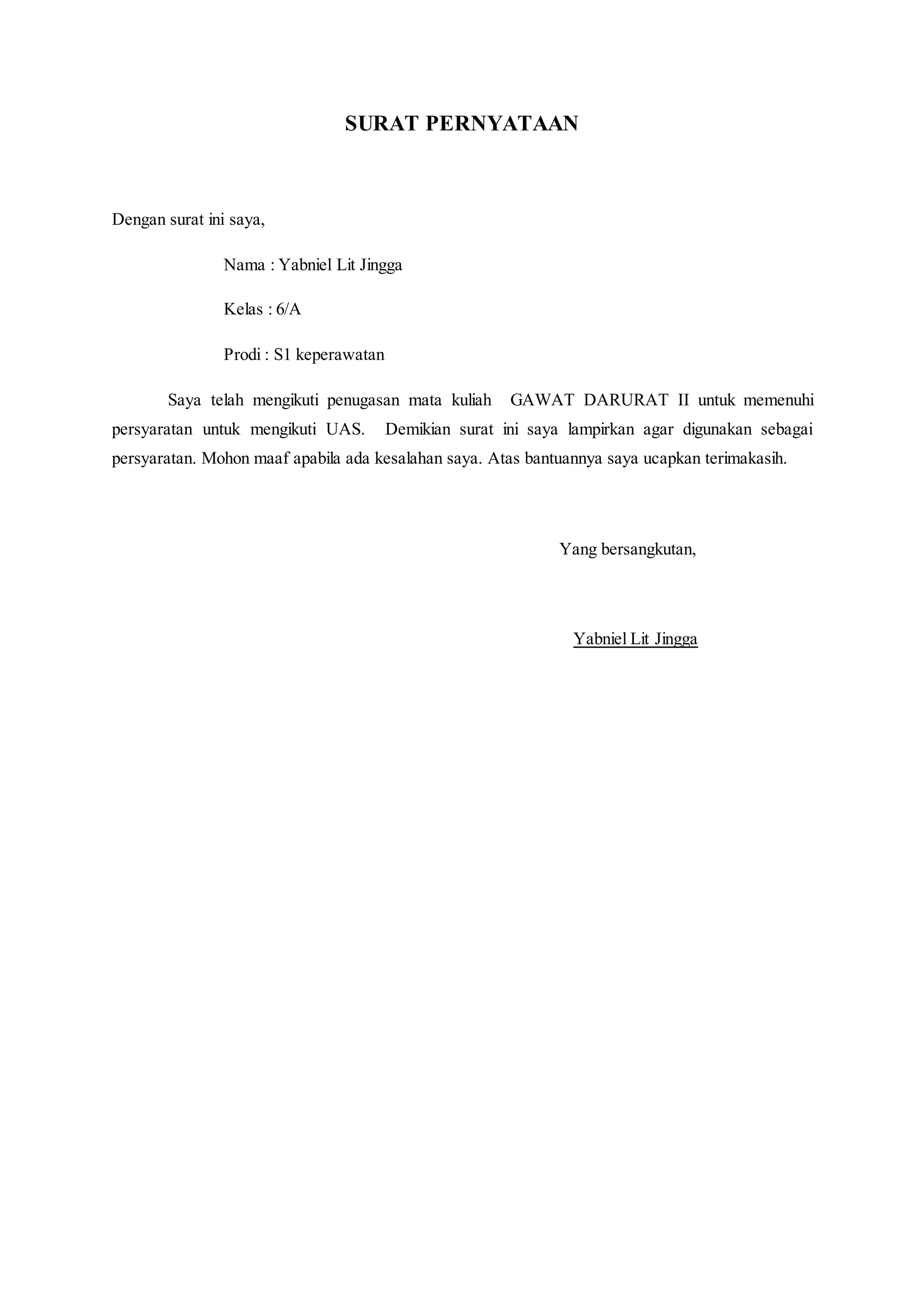 Surat pernyataan | PDF