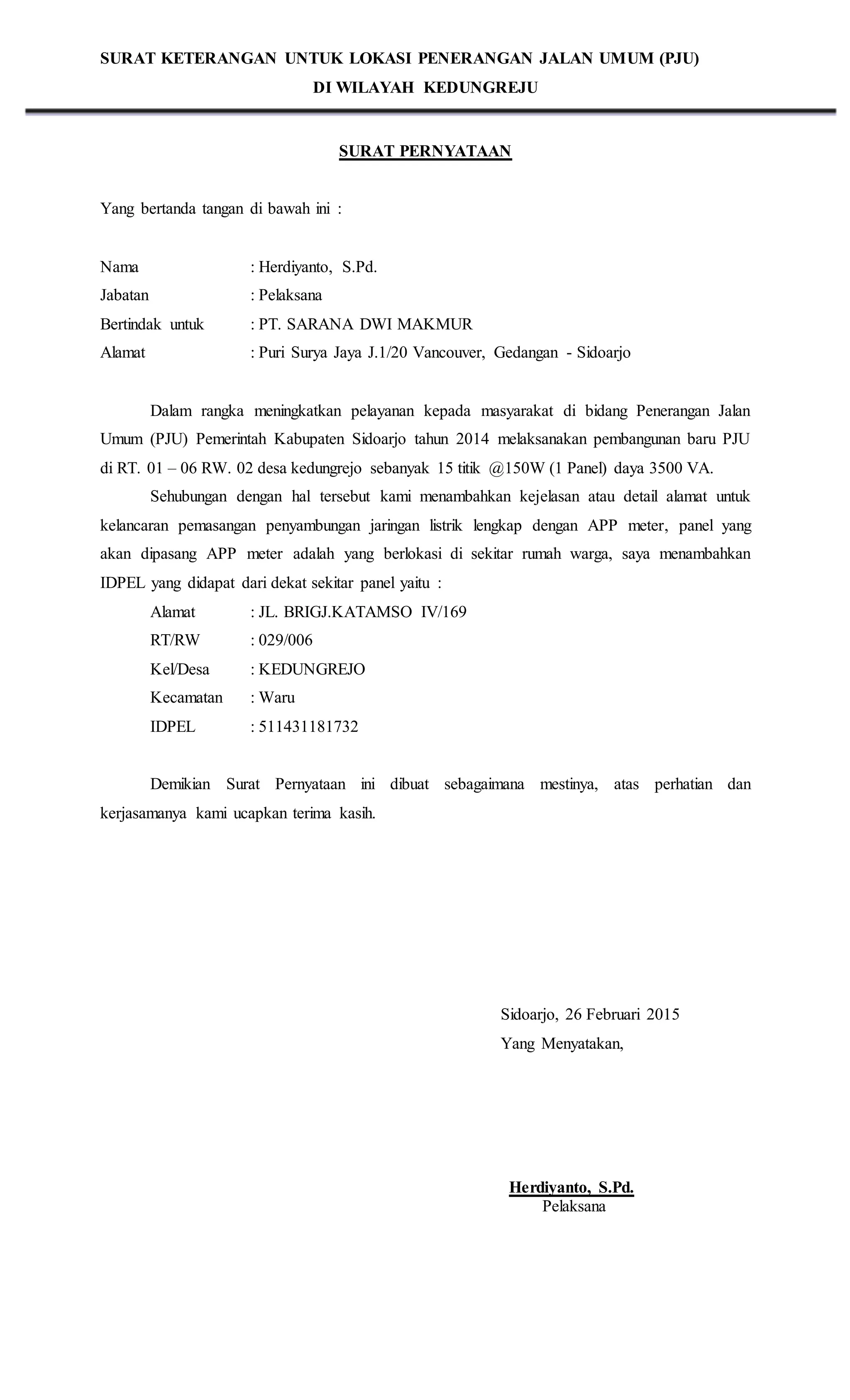 Surat pernyataan | DOCX