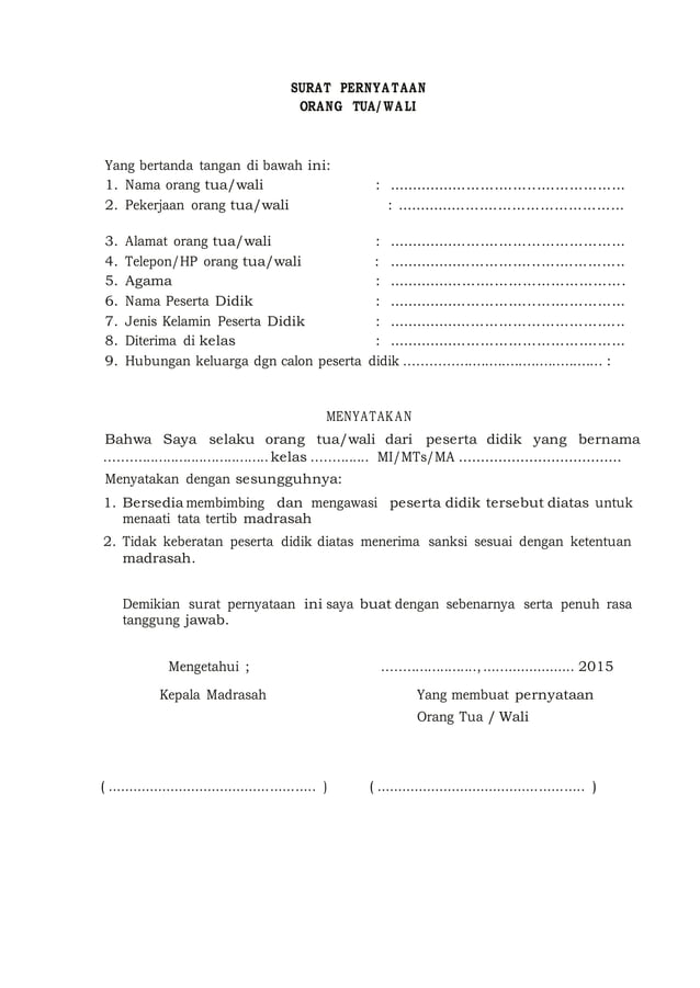 Surat pernyataan ppdb | PDF