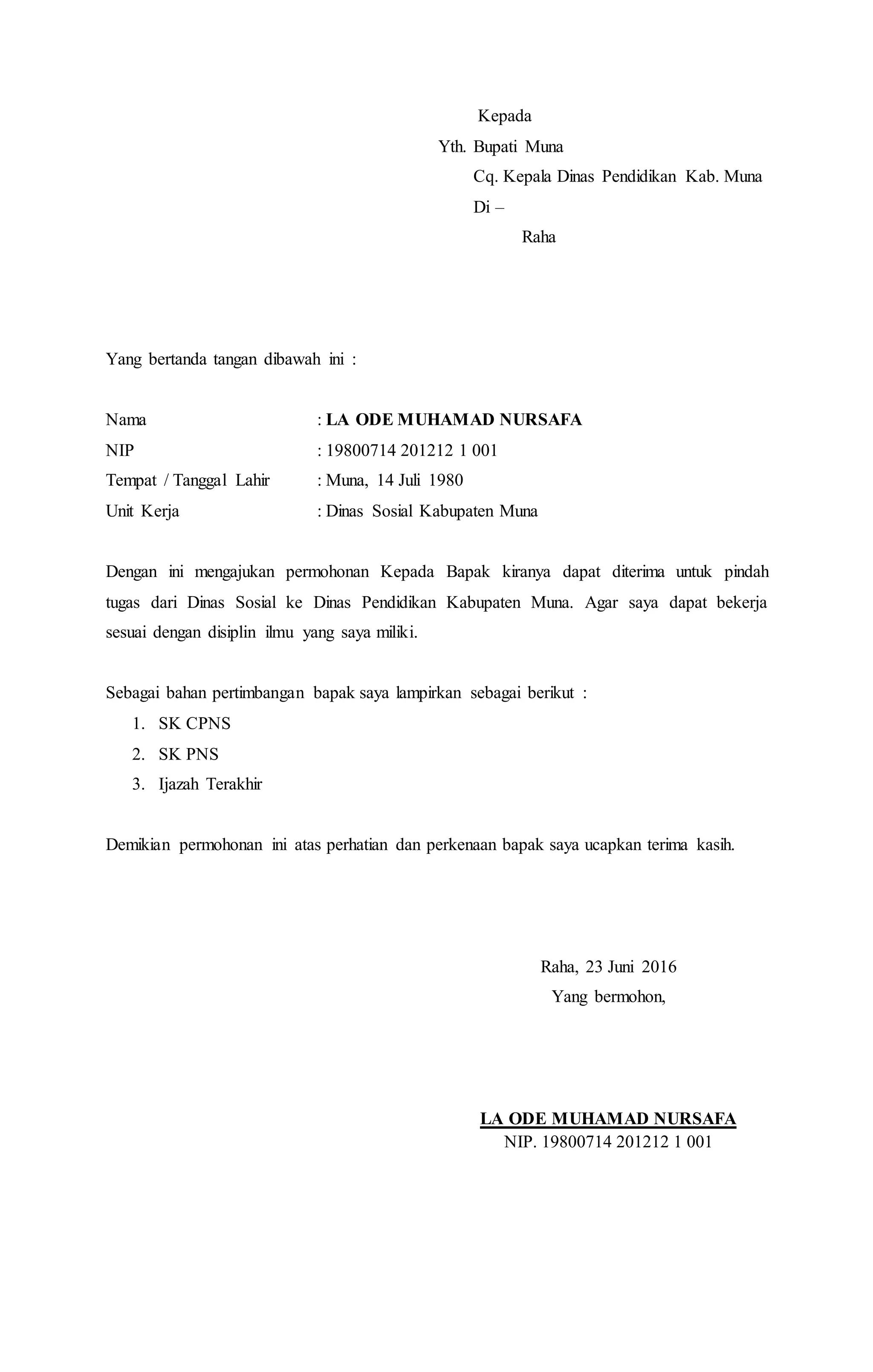 Surat pindah | DOCX