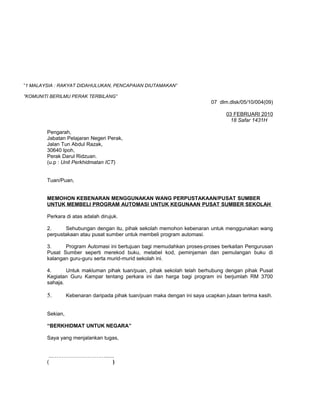 Surat rasmi sukan | DOC