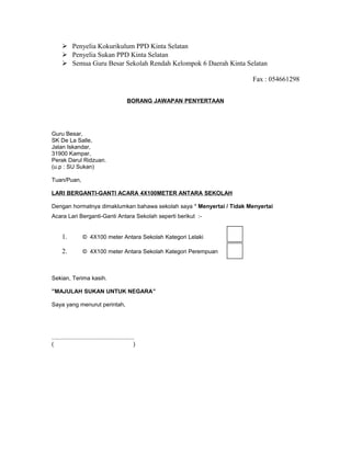 Surat rasmi sukan | DOC