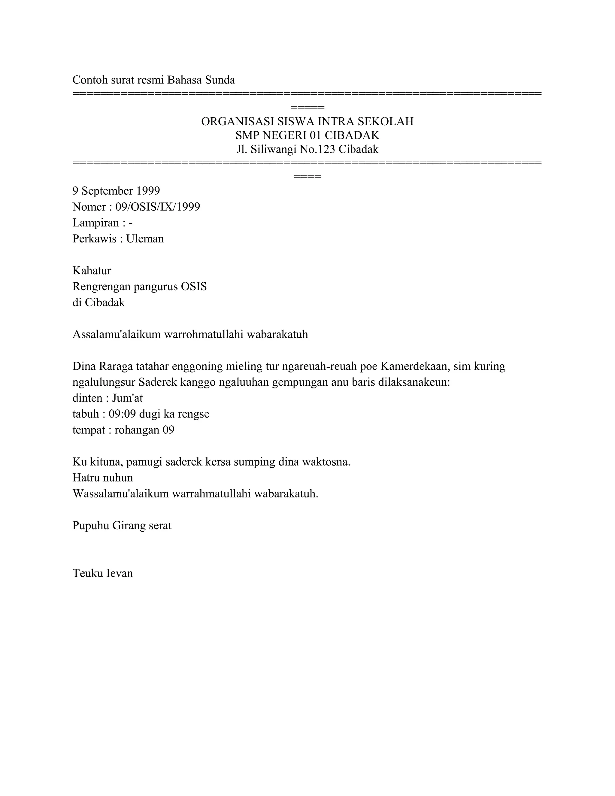 Surat resmi | DOC