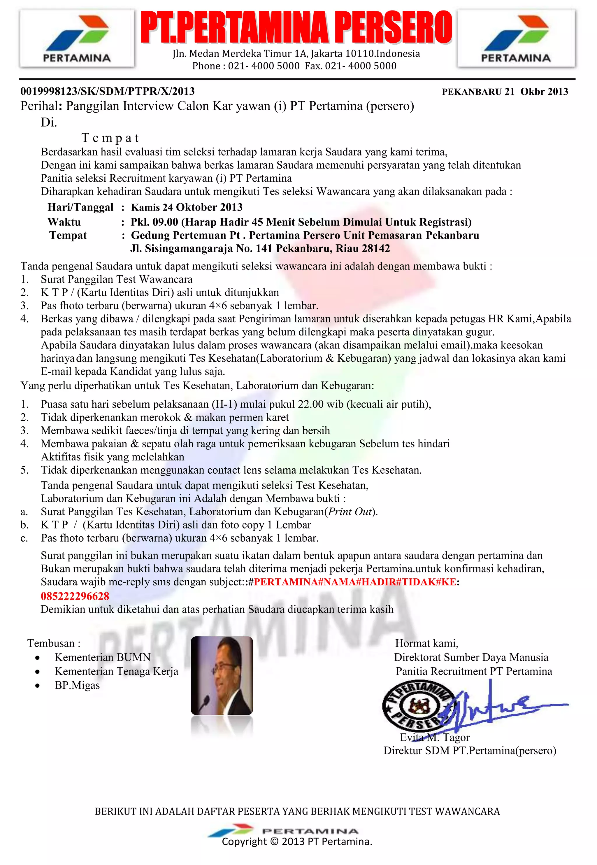 Surat resmi pt.pertamina 1 | DOCX