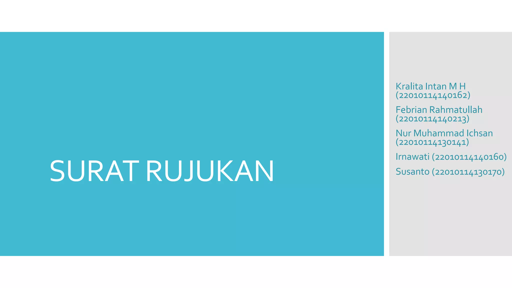 Surat rujukan | PPSX