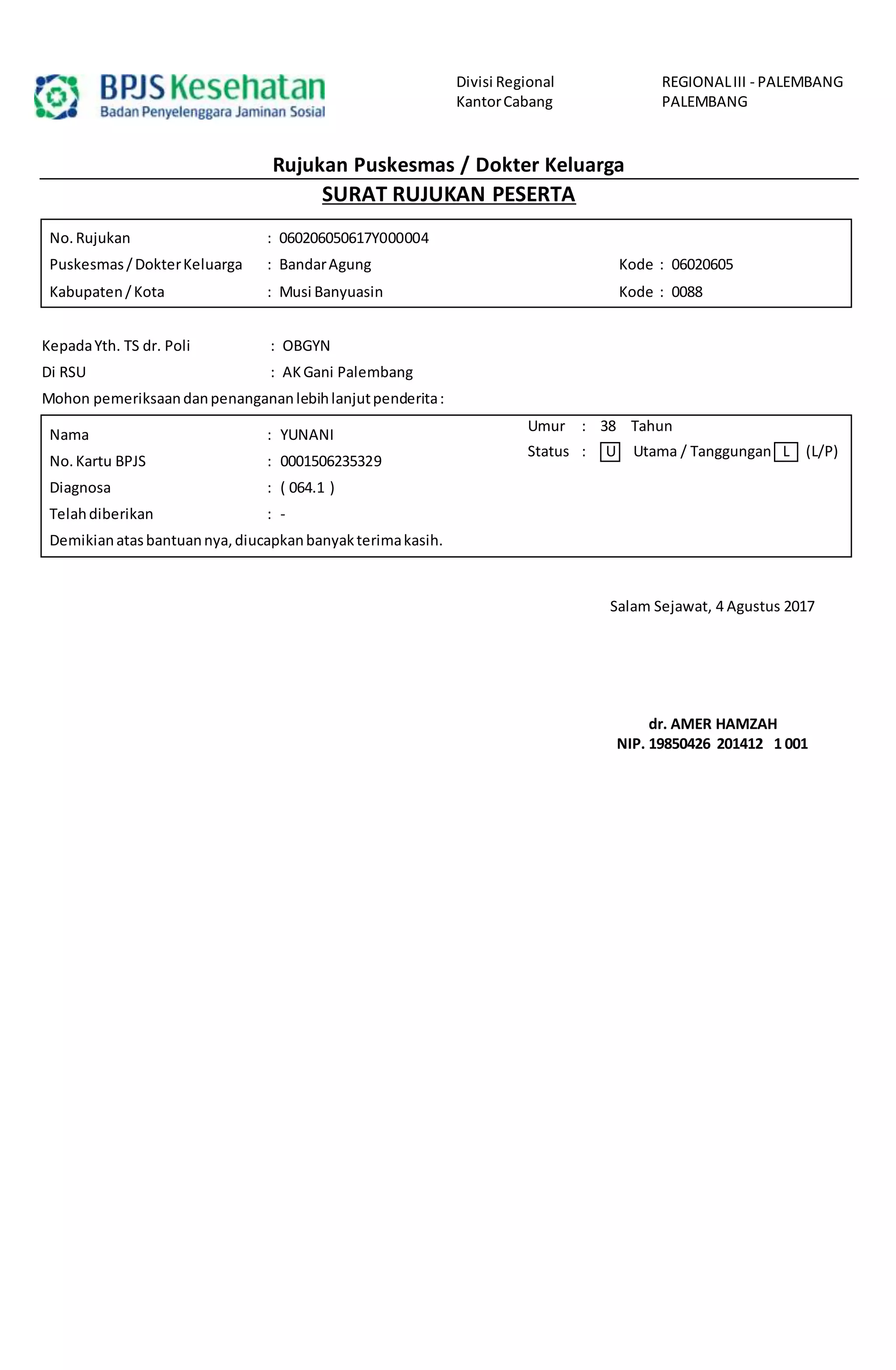 Surat rujukan bpjs kesehatan | DOCX