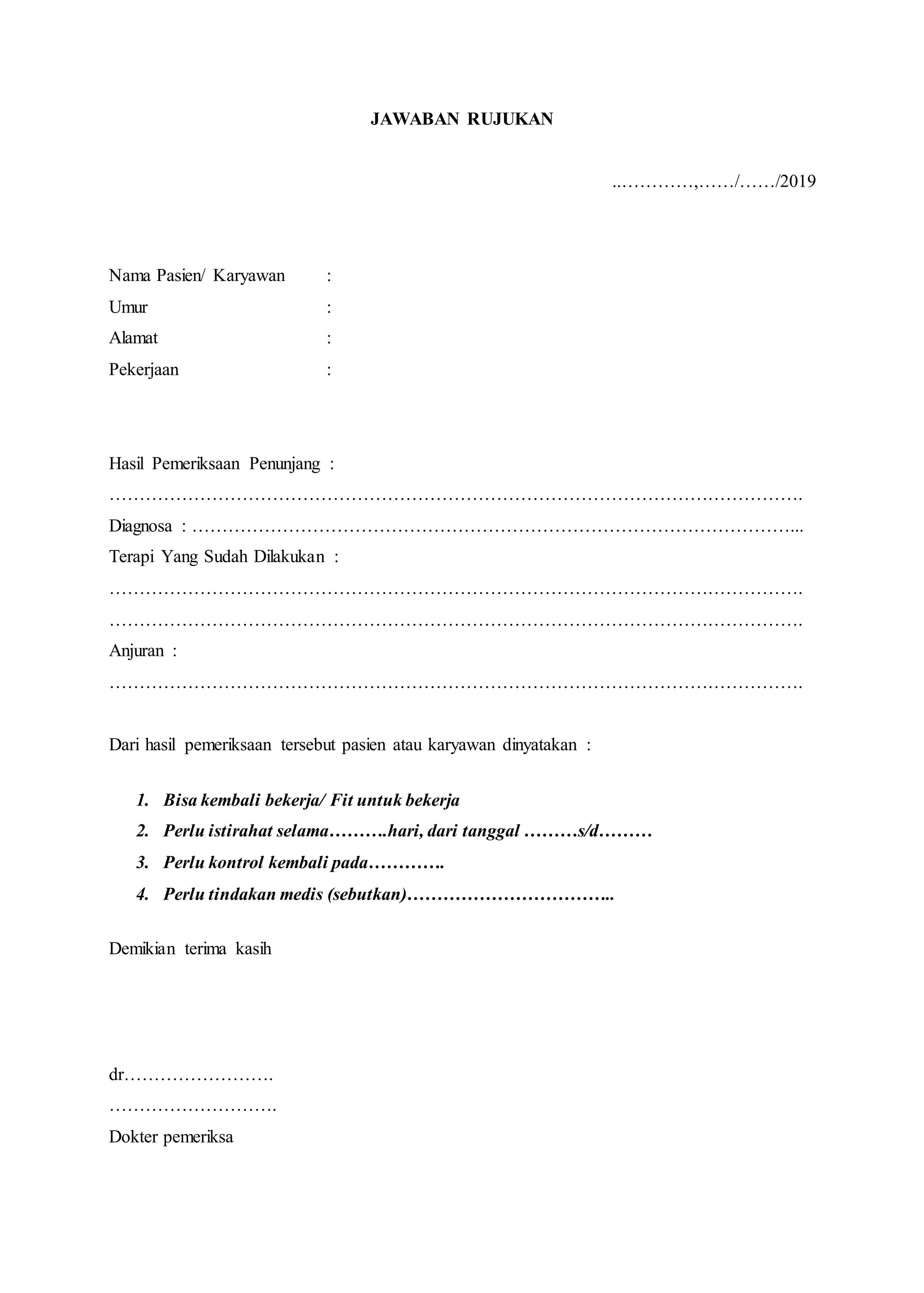 Surat rujukan rumah sakit | PDF