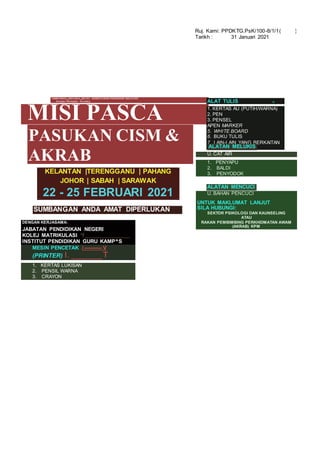 Surat mesy akrab pasca banjir | DOCX