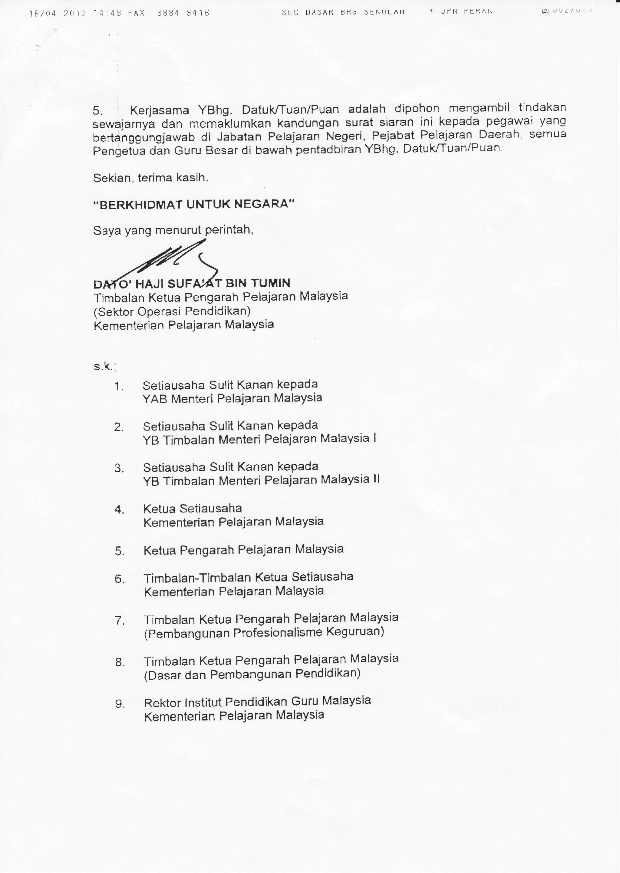 Surat siaran penjualan makanan dan minuman di koperasi sekolah | PDF