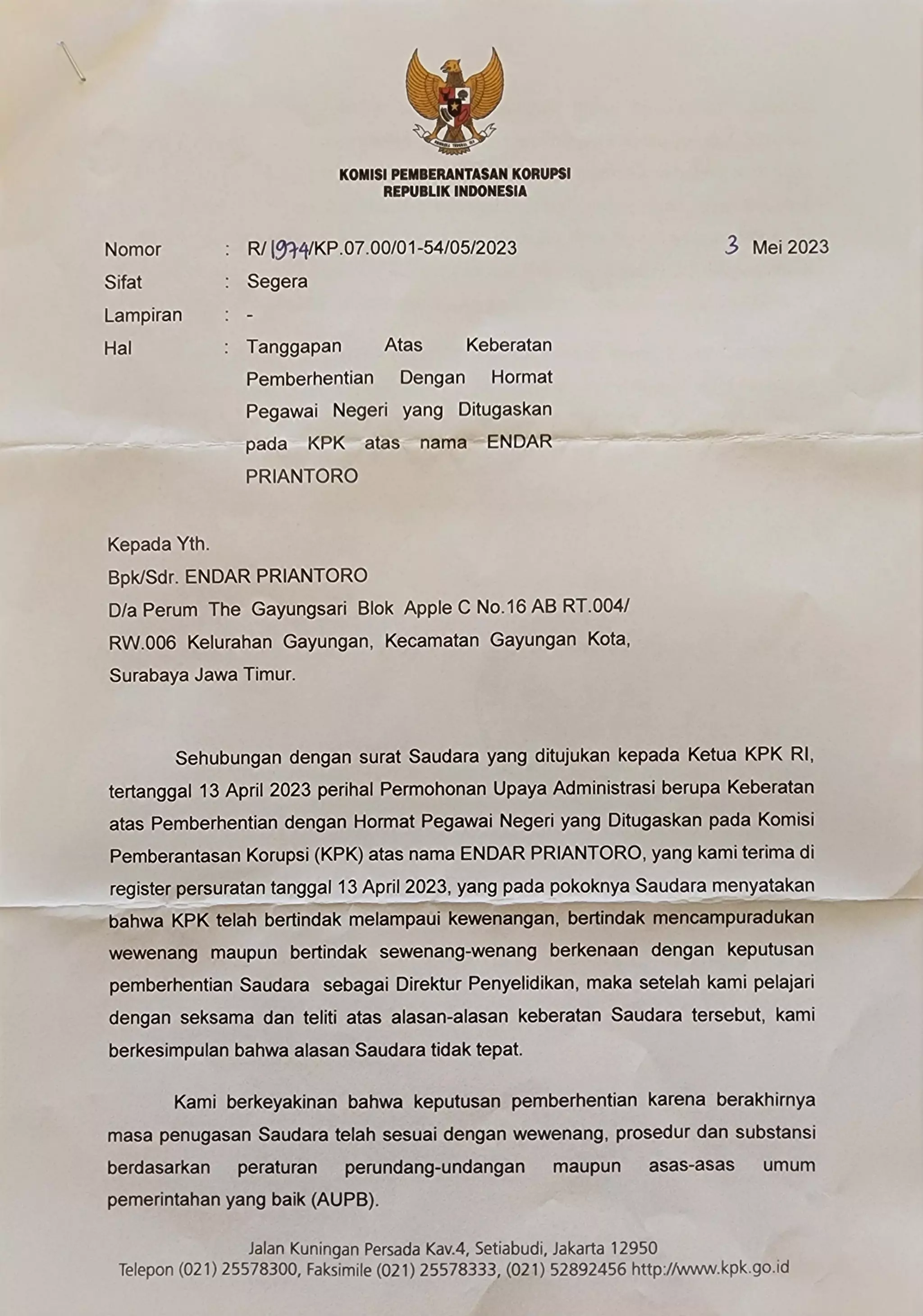 Surat Tanggapan Keberatan KPK.pdf