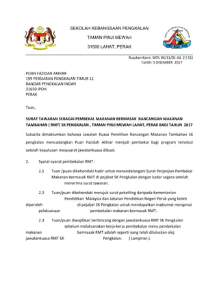 Surat tawaran rmt 2017 | DOC