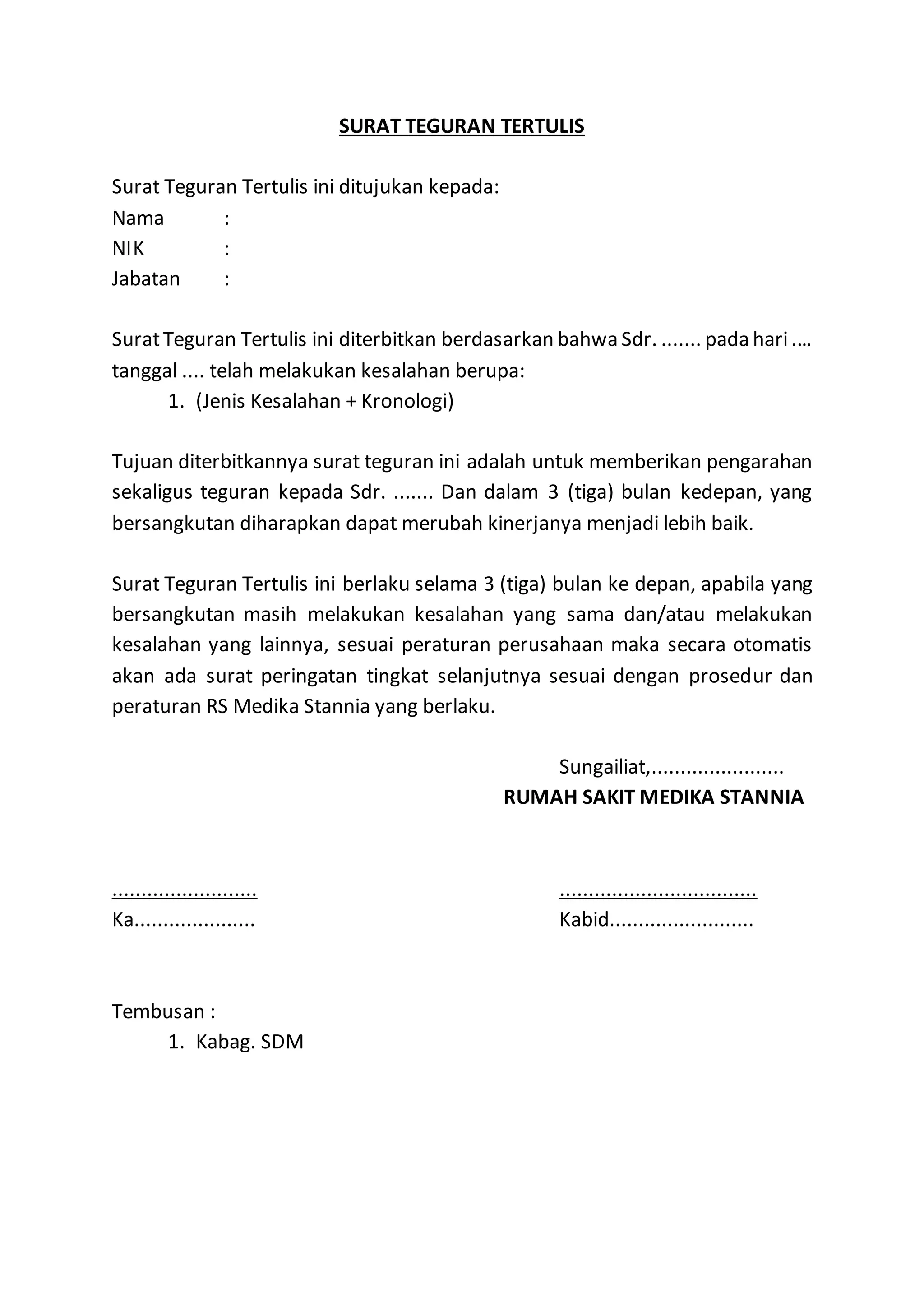 Surat teguran contoh | DOCX