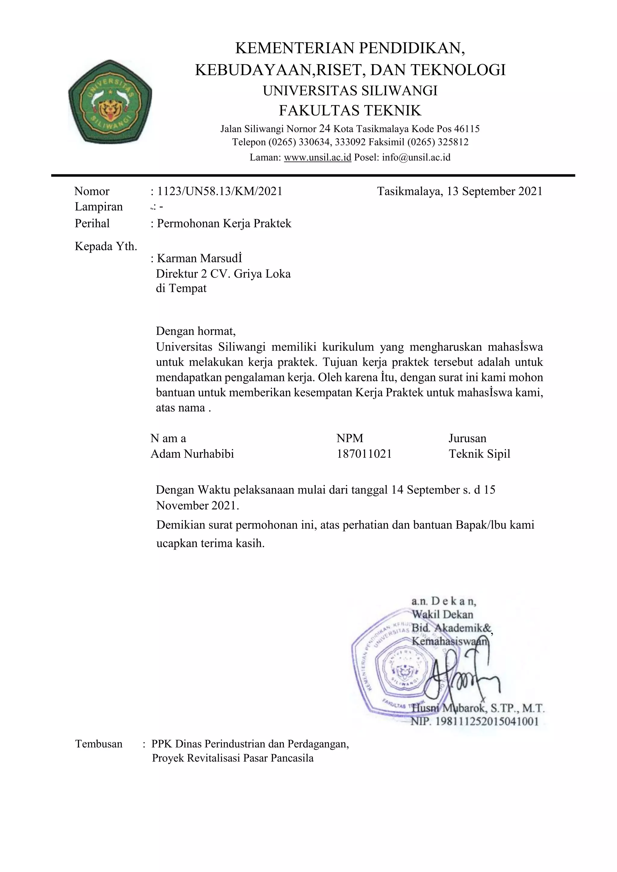 Surat tembusan indag | PDF