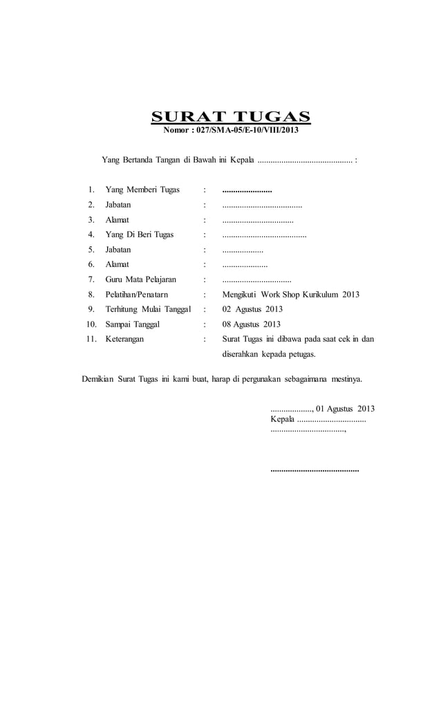 Surat tugas | PDF