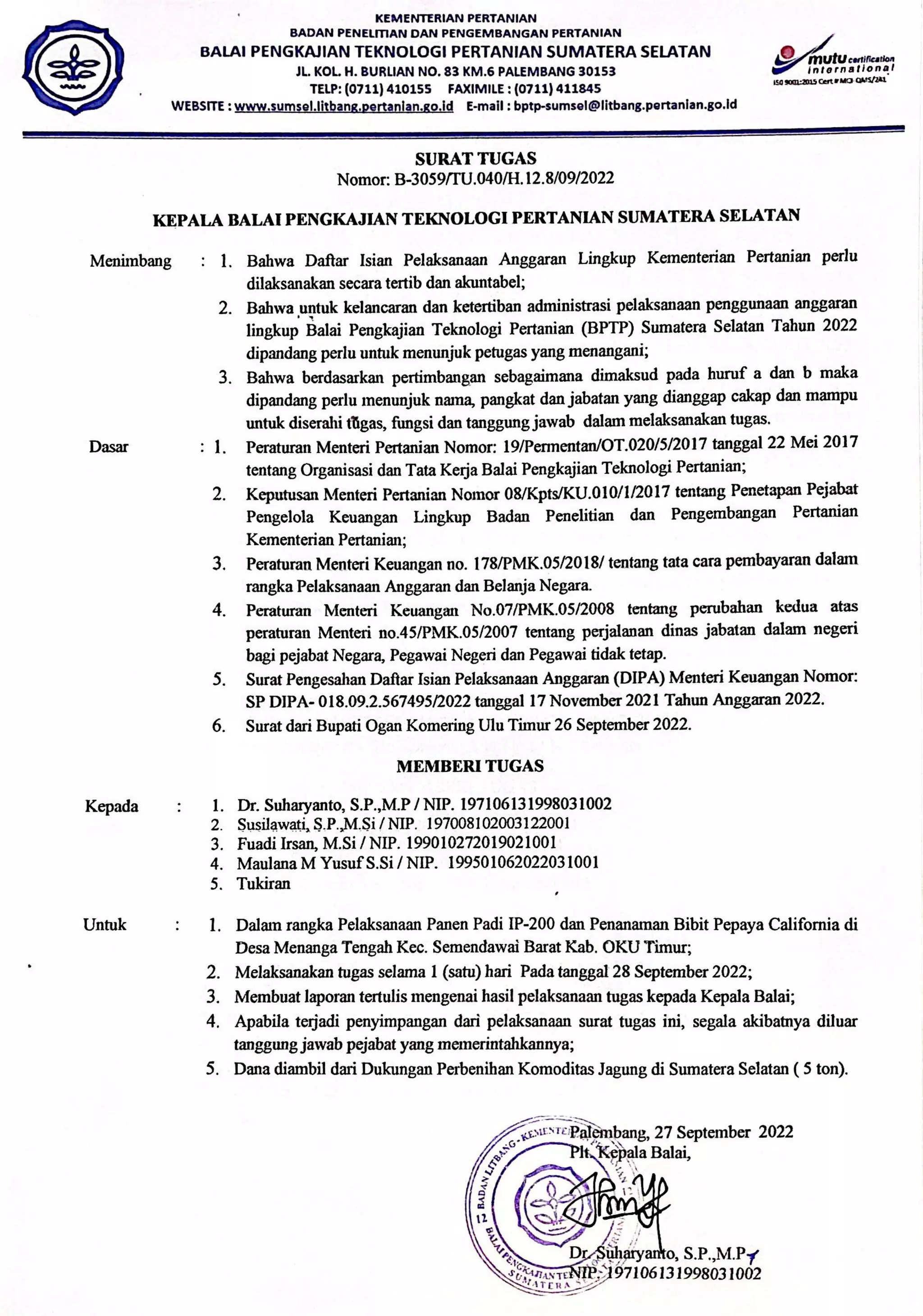 Surat tugas Ka balai, Ka TU, Ka KSPP.pdf