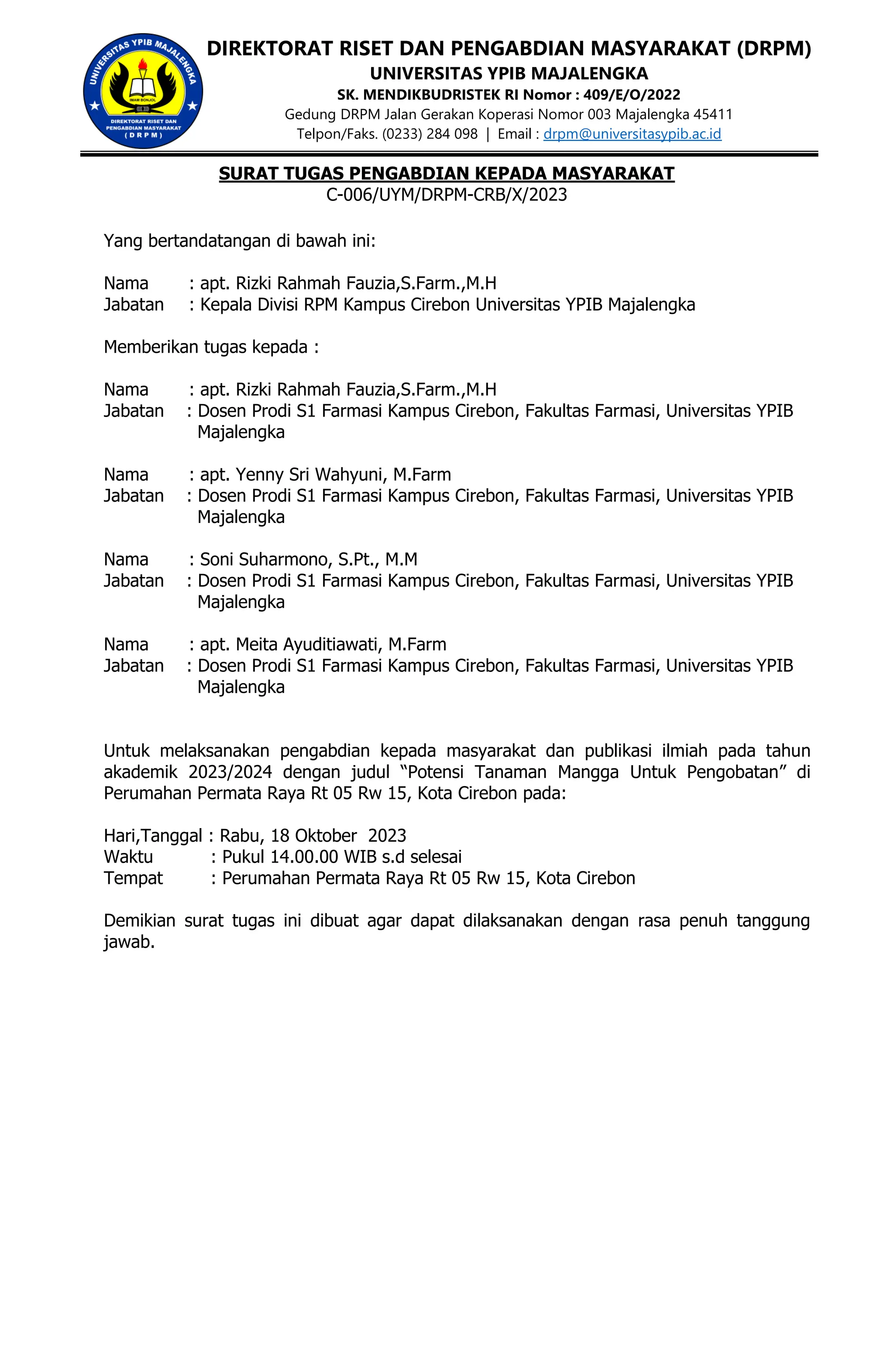 surat tugas PKM potensi tanaman mangga untuk pengobatan okt 2023.pdf