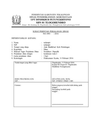 Surat tugas sppd | DOCX