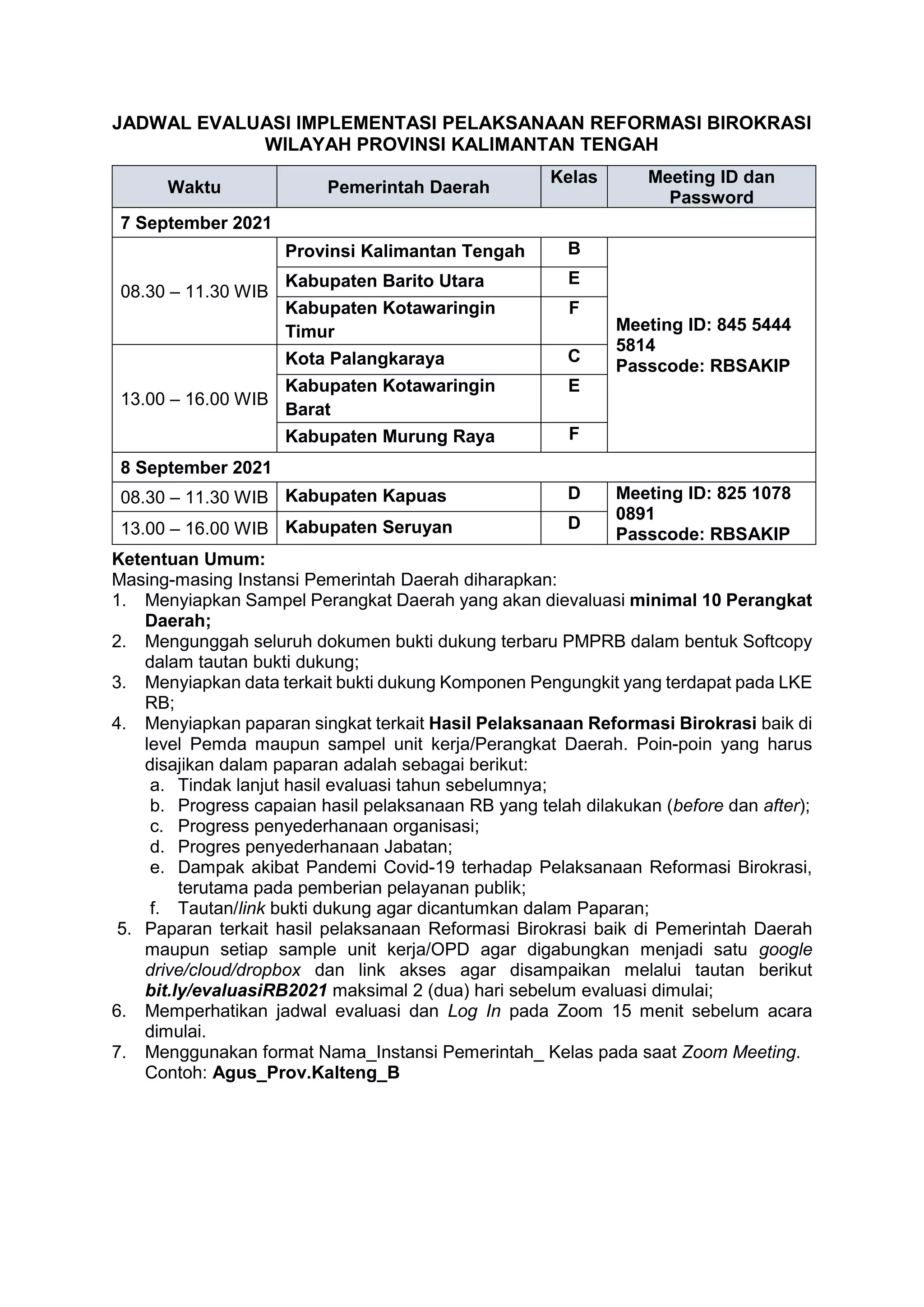 Surat undangan eval rb kalteng | PDF