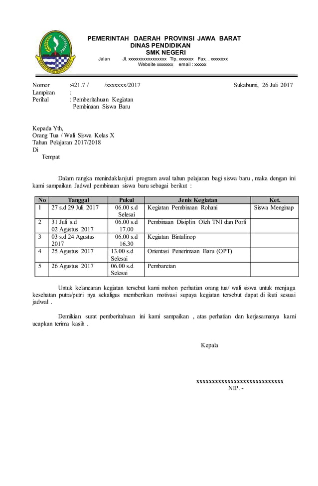 Surat undangan orang tuaa | DOCX