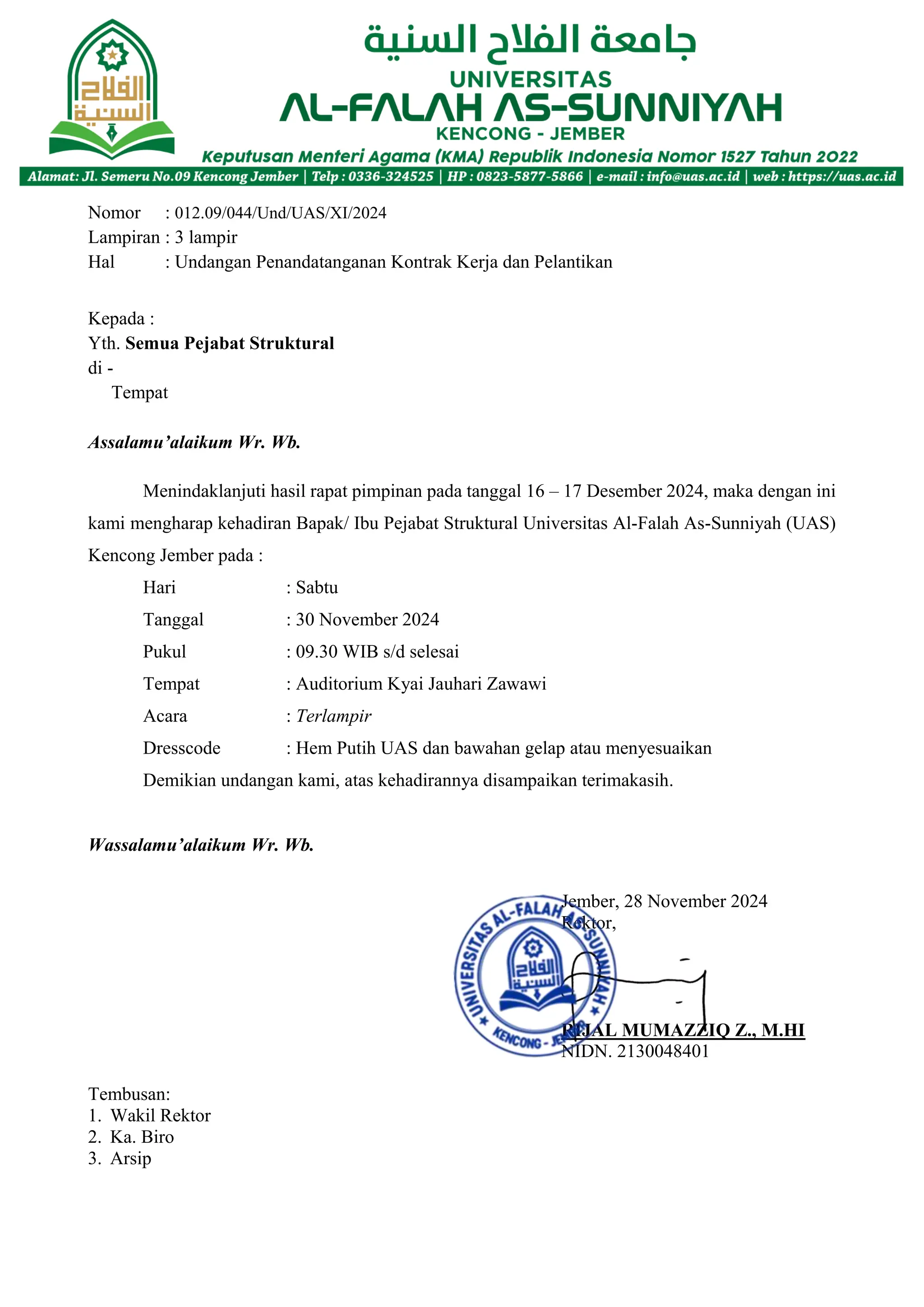 Surat Undangan Penandatanganan Kontrak Kerja dan Pelantikan.pdf