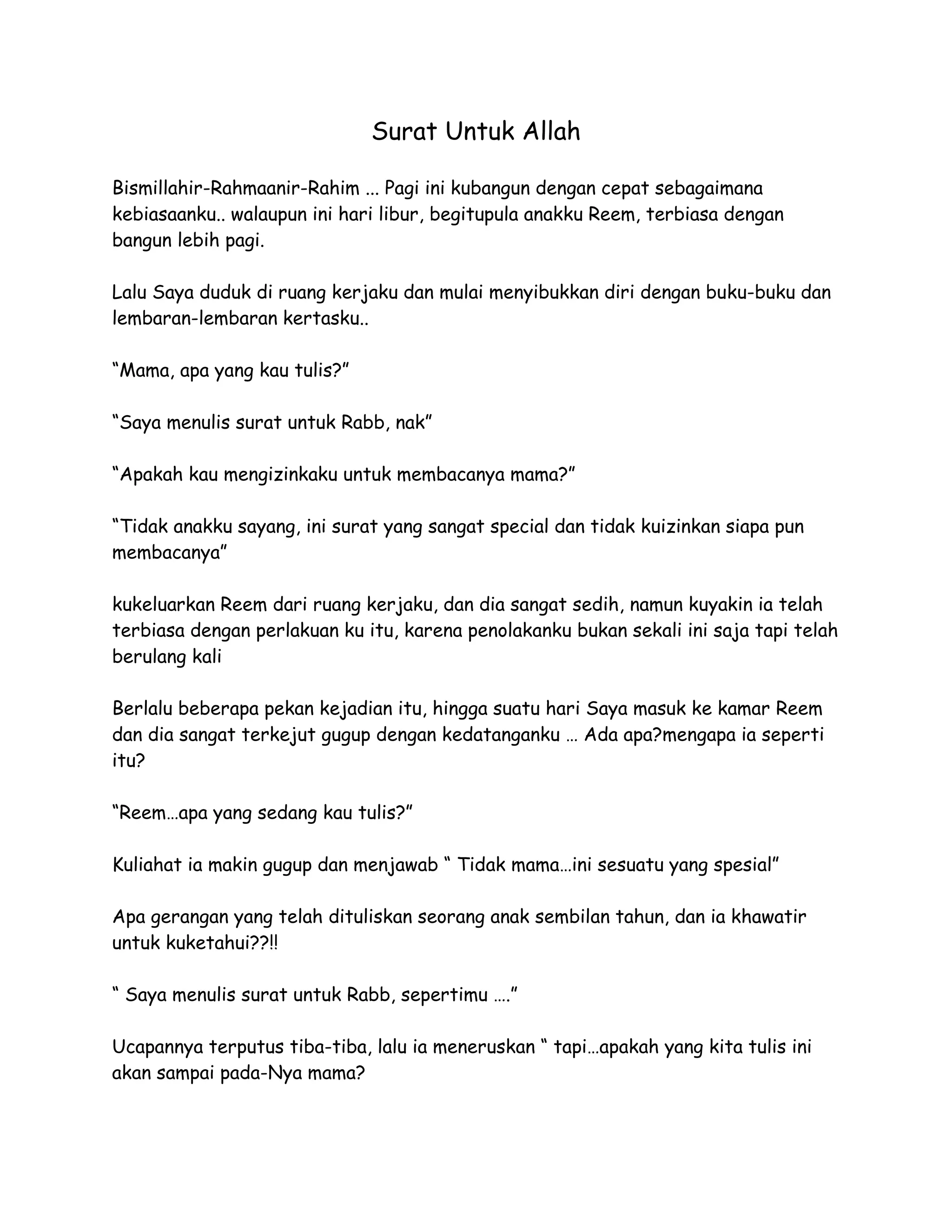 Surat untuk allah | PDF