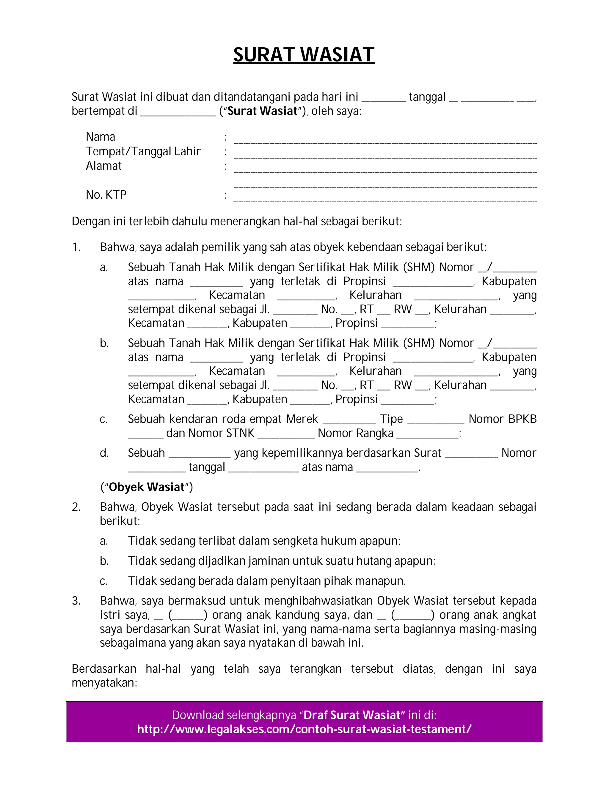 Surat wasiat | PDF